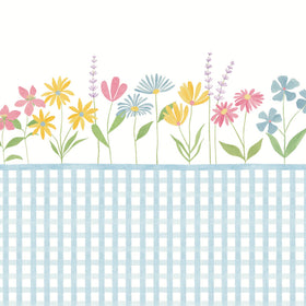 Papel de parede Primavera painel com xadrez azul – Tom Wallpapers